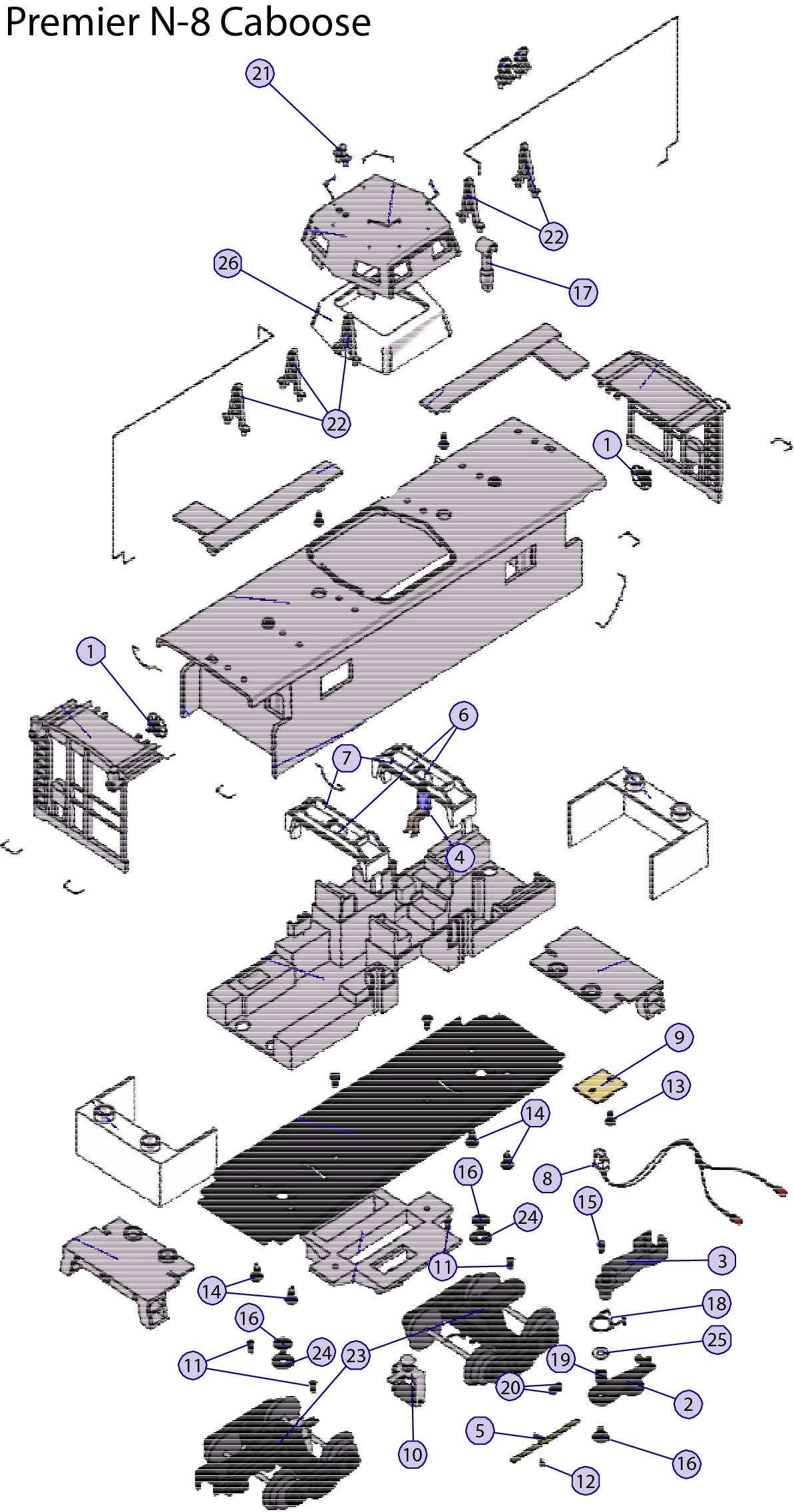 MTH Premier Caboose 20-91098 Disassembly | O Gauge Railroading On Line ...